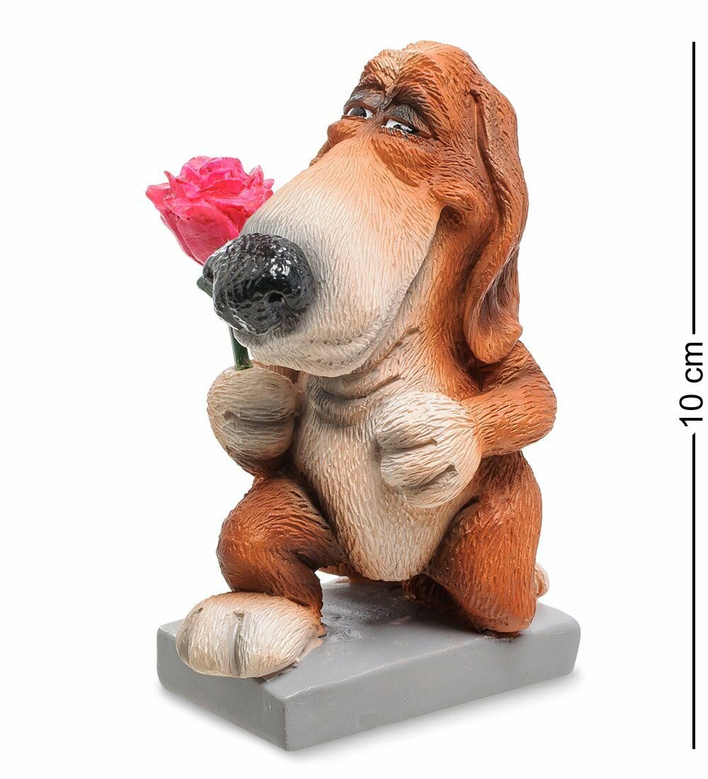 Статуэтка Собака Бассет-хаунд Цветы для прекрасной Леди