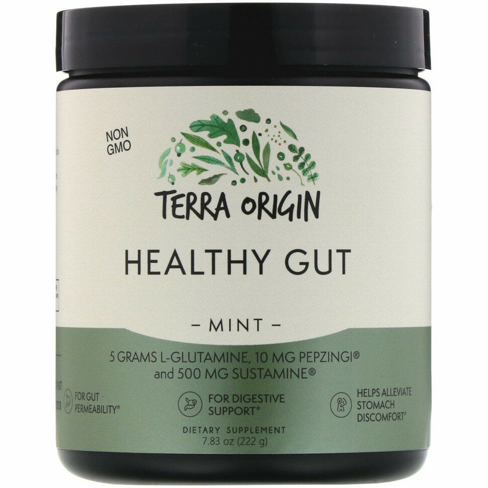 Terra Origin, добавка для нормализации функций желудочно-кишечного тракта, вкус мяты, 222 г (7,83 унции)