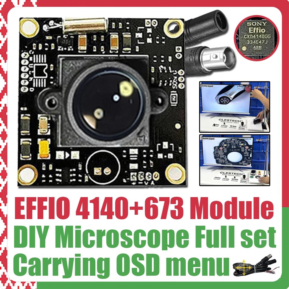 Clestech CCTV камера модуль Sony Effio+ 1Chip 1Cable-NO LENS, ПАЛ