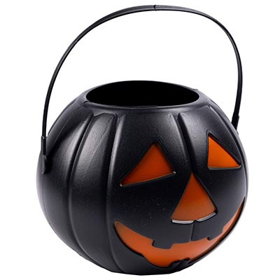 Конфетница Тыква пластик черная 17х14смG