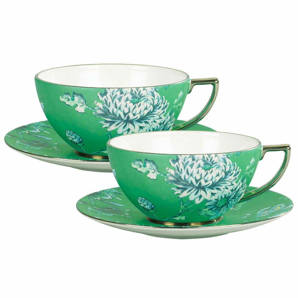 Набор из 6 чайных пар Jasper Conran, Chinoiserie Green, Wedgwood, фарфор