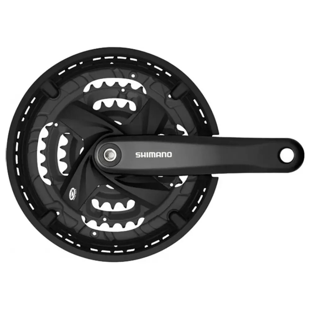 Система шатунов 3ск. 48T Shimano Altus M371, 27ск. 48/36/26T, 175мм, с защ, черная, инд. уп.