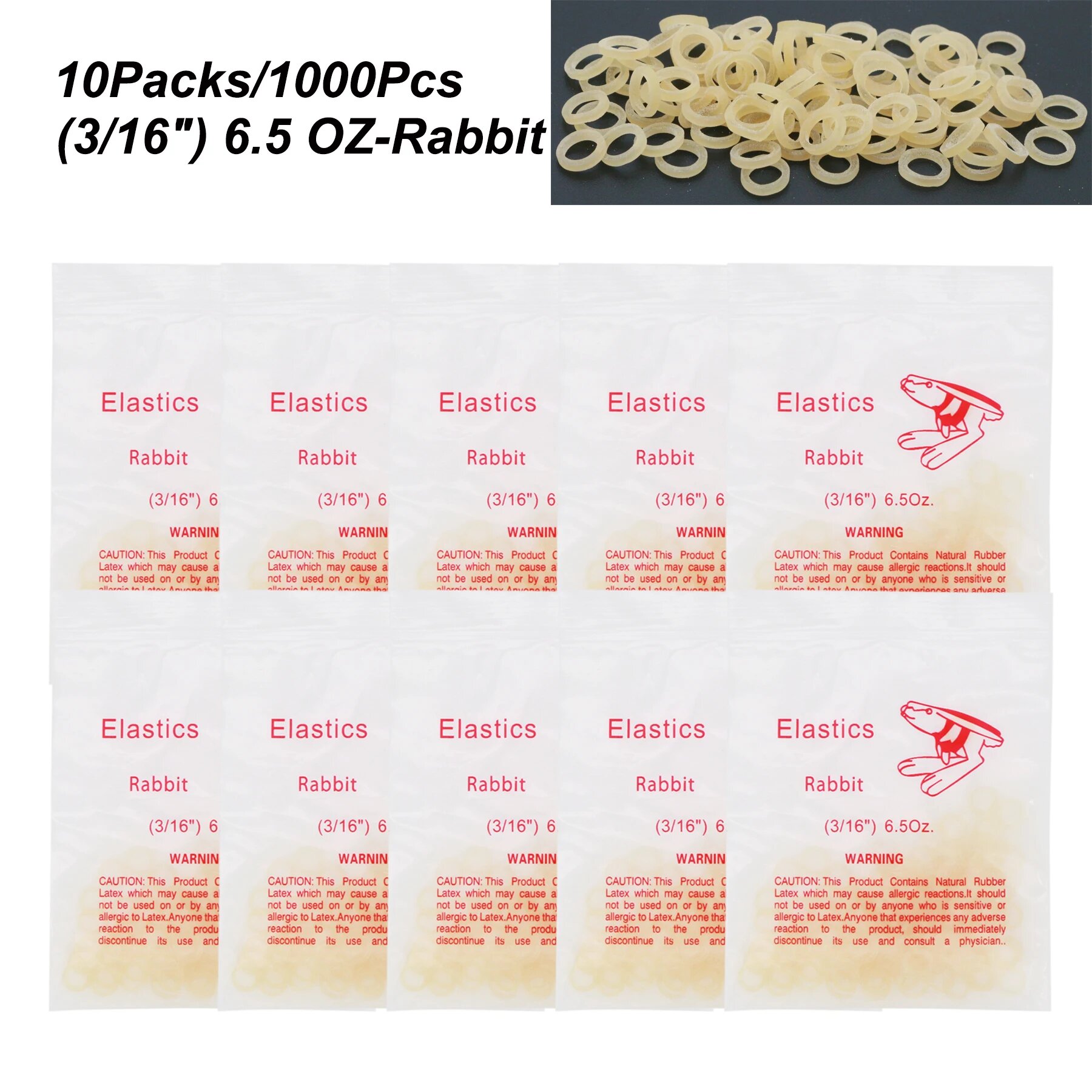 Ортодонтические резинки YUSENDENT 1000 шт. 3-16Rabbit6.5OZ