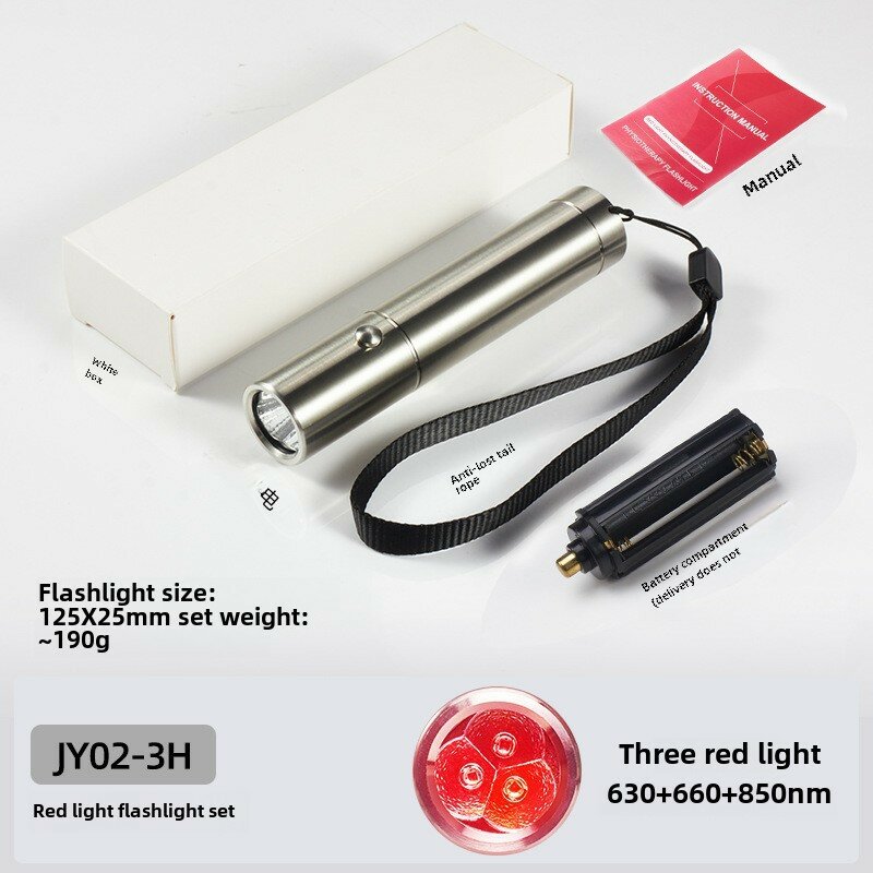 Производитель Красный Фонарик Инфракрасный Свет Красный Свет Красное Световое Оборудование Кросс-Бордер Амазон 3 Фитиль Красный Фонарик (630 660 850 [Инструкции для рамы батарей фонарика])