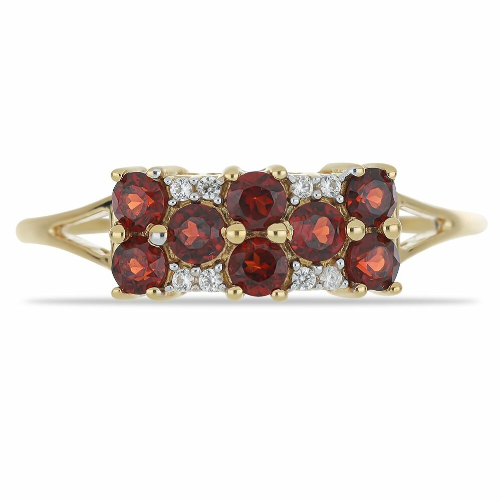 Кольцо, серебро, 925 проба, циркон, гранат