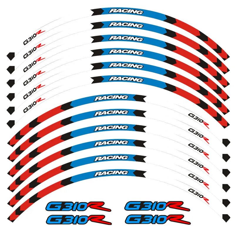 Распродажа, 11 стилей, наклейки на колеса для мотоцикла G310R, Набор наклеек для BMW G310R, 17 дюймов, Светоотражающая наклейка