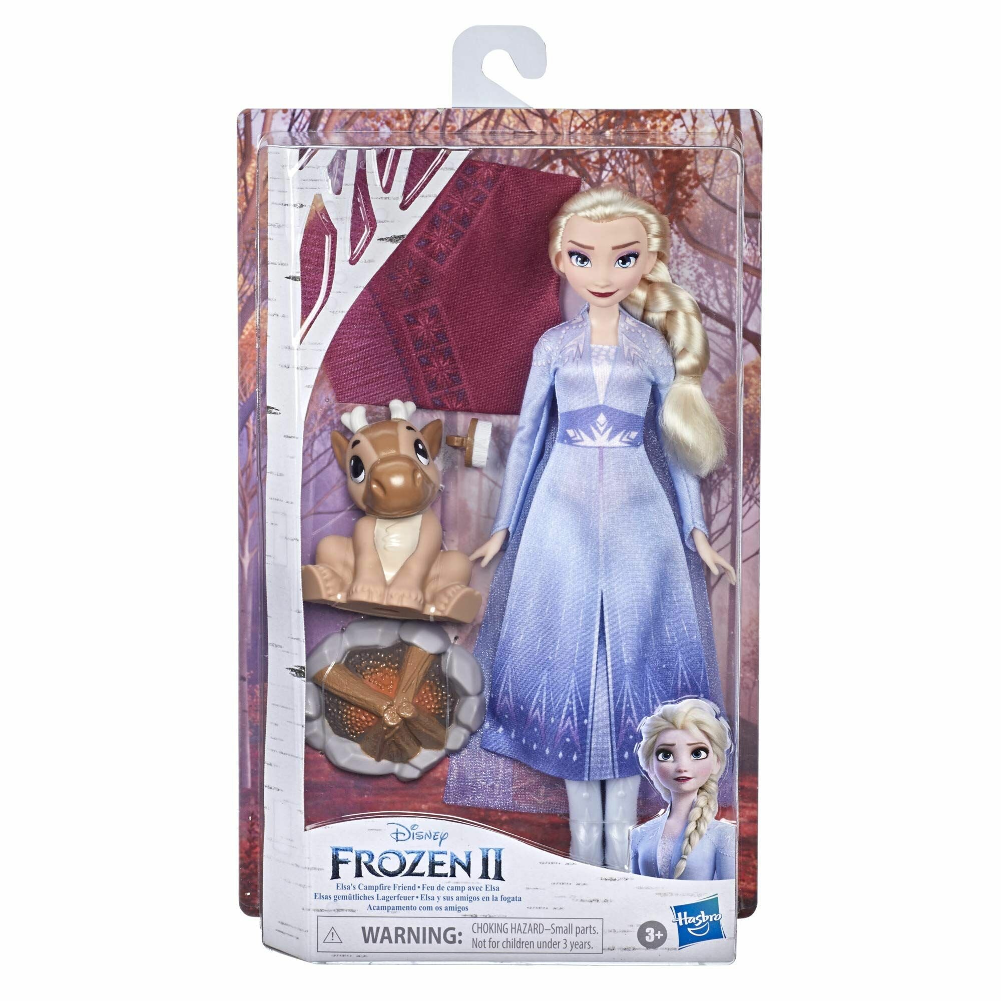 Hasbro Disney Frozen 2 Elsa's Campfire Friend, Fashion Doll Замороженный Дисней Модная кукла Эльза, с детенышем Северного оленя, Подходит для детей старше 3 лет