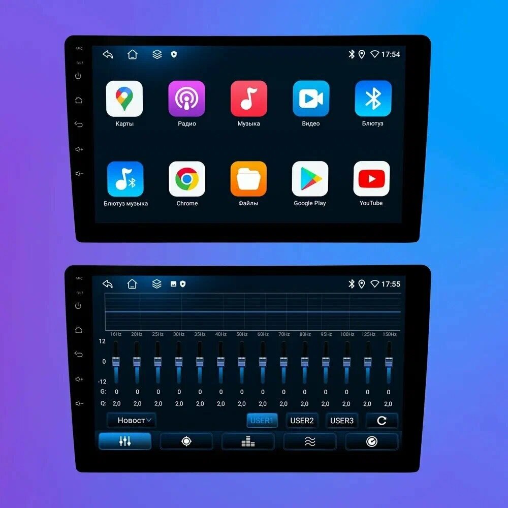Универсальная штатная автомагнитола 6+64Gb универсальная с экраном 9 дюймов + камера заднего вида/ Android /Mazda 3, Toyota Corolla, Honda Civic /Lada vesta, priora/Kia rio, solaris для всех автомобилей + камера заднего вида