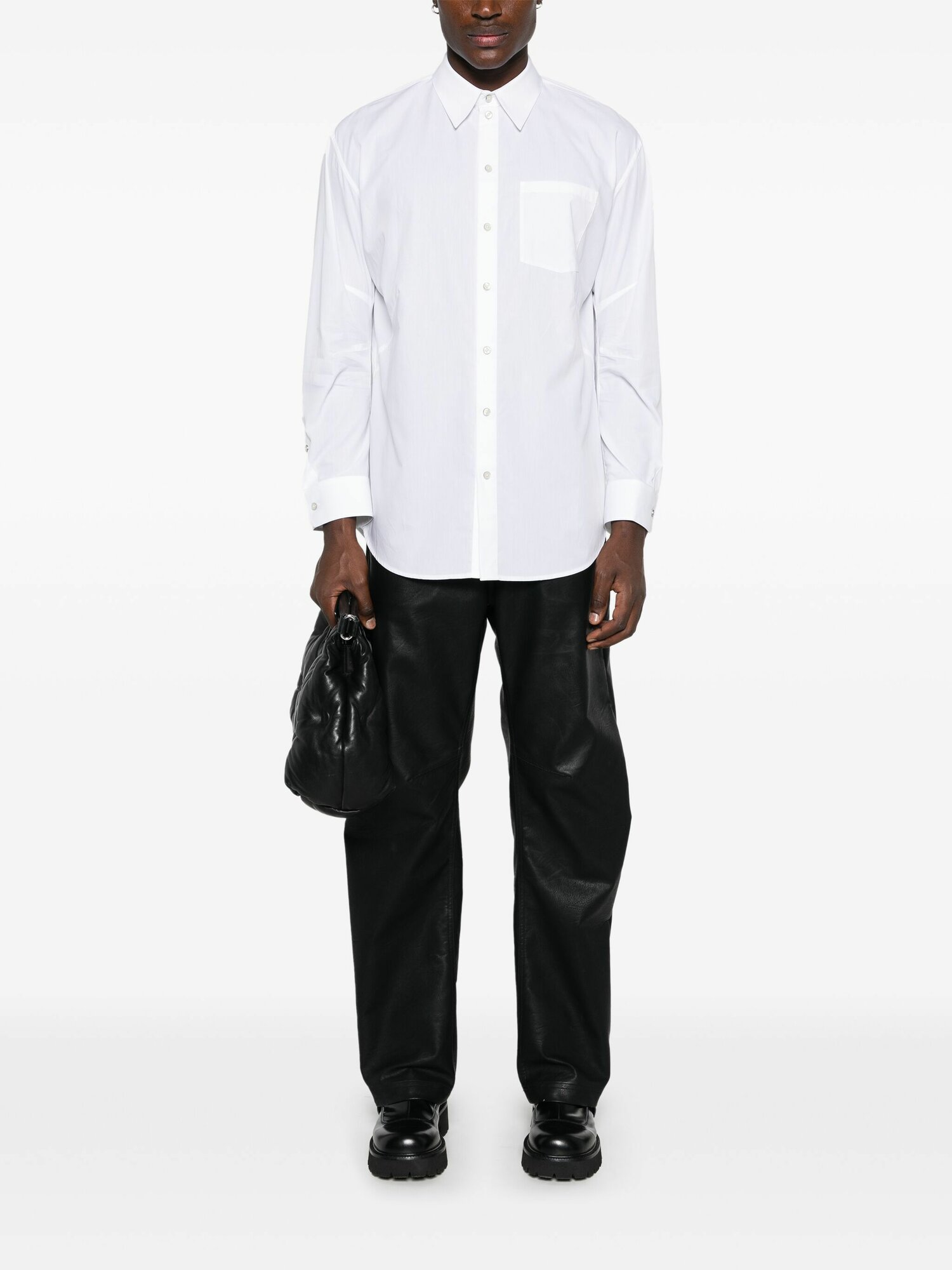 Рубашка Helmut Lang Alex, размер S, бежевый/белый — фото 1