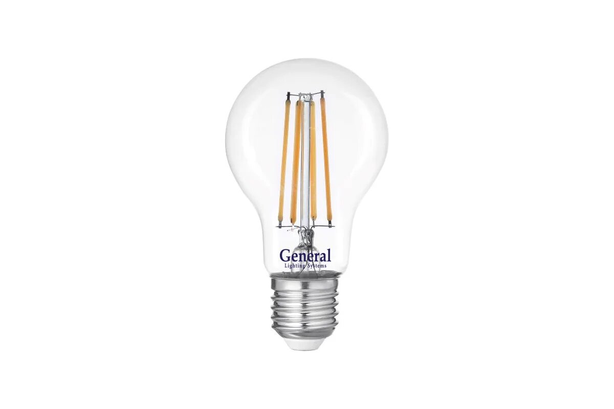 General Lighting Systems Лампа светодиодная Филамент прозрачный E27 17Вт 1510Лм 4500К Нейтральный белый свет Груша GLDEN-A60S-17-230-E27-4500 660320