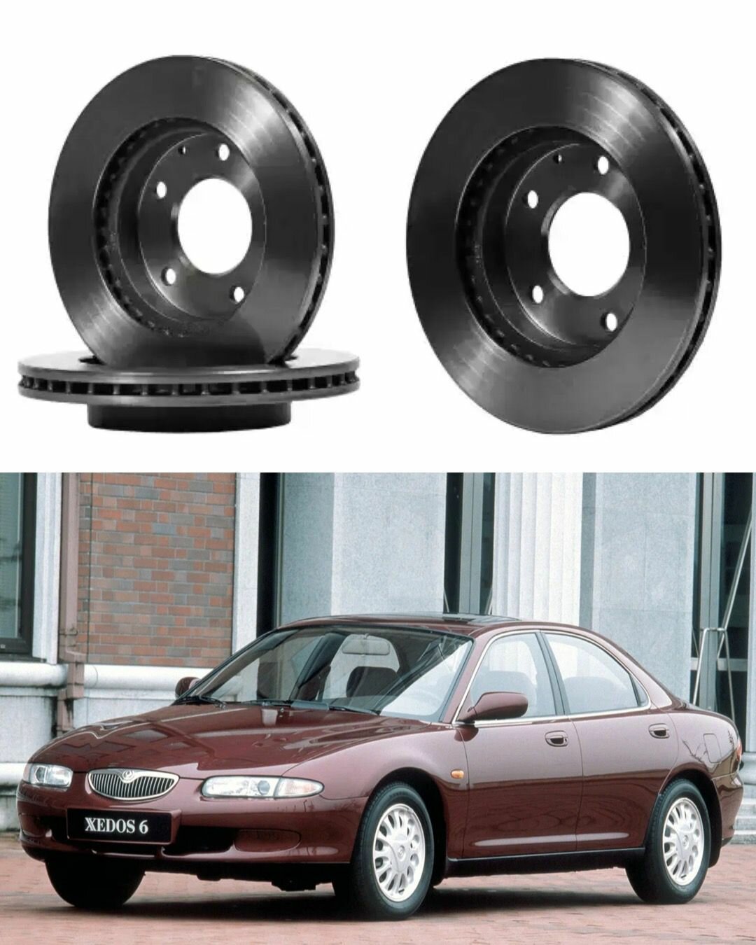 Диск тормозной передний для Mazda 626, MX-6, Xedos 6 1.6 - 2.5 от 1991 / 1023099, GA2Y3325X