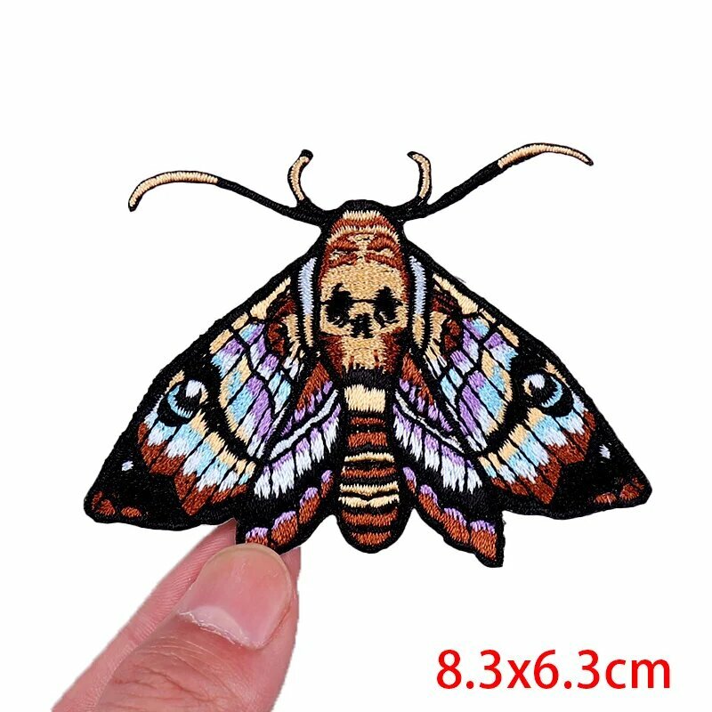 Нашивка мотылек с черепом, 8.3x6.3 см, PE7972CT