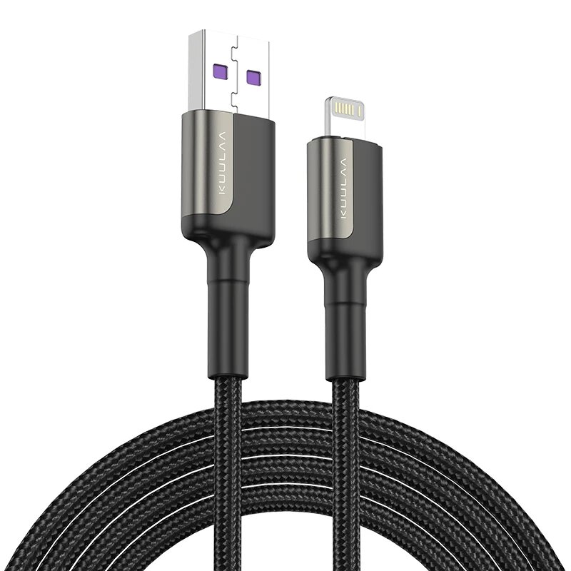 Кабель KUULAA USB-C - Lightning 2m, черный