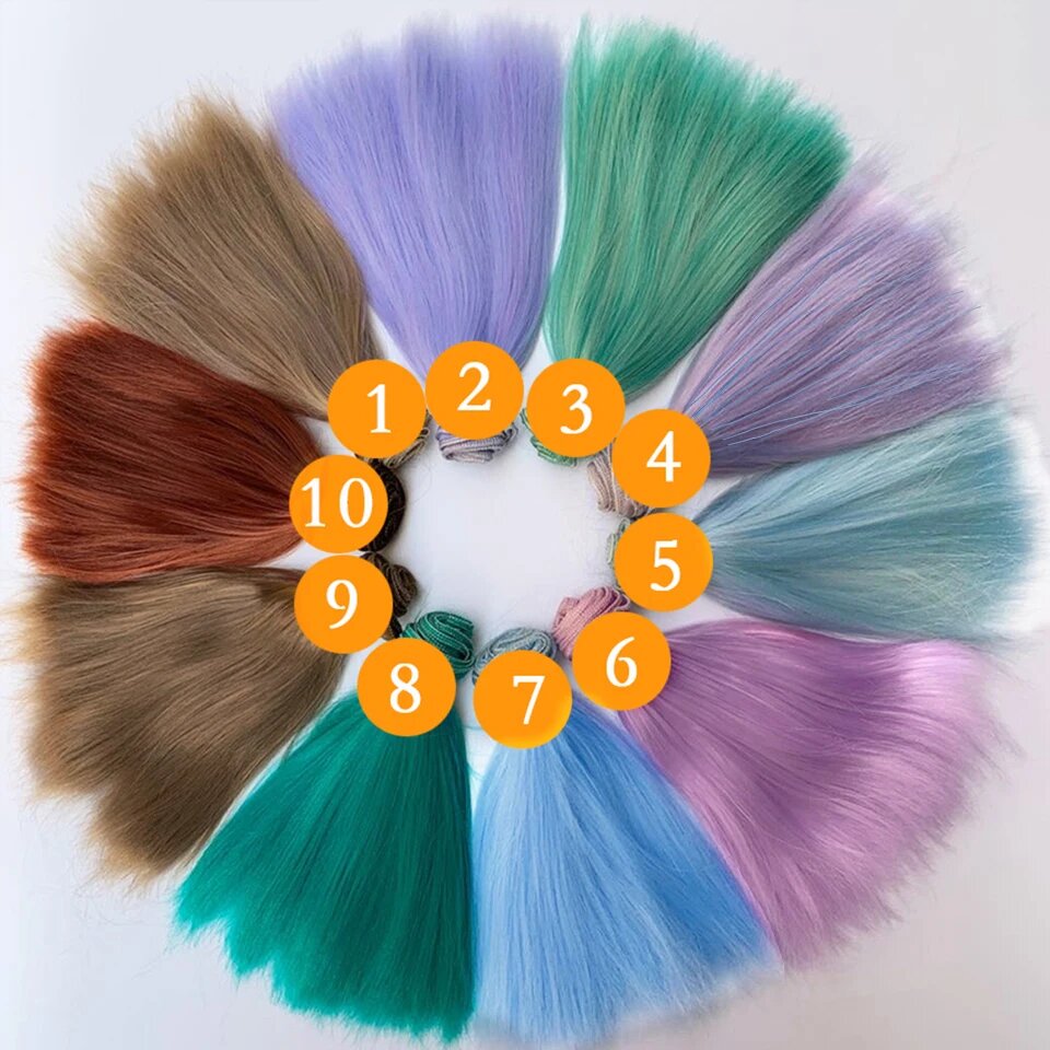 25 см, высококачественные молочные шелковые волосы для куклы, длинные прямые синтетические волосы для 1/3 1/4 1/6, парик BJD, сделай сам, мягкие аксессуары для кукольного парика