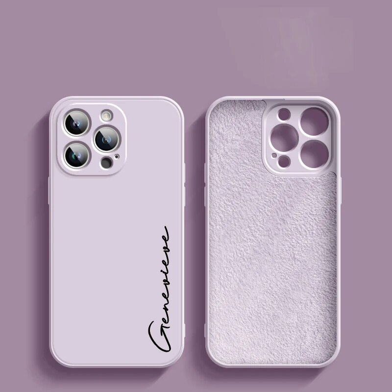 Чехол для iPhone 12 Grass Purple с именем