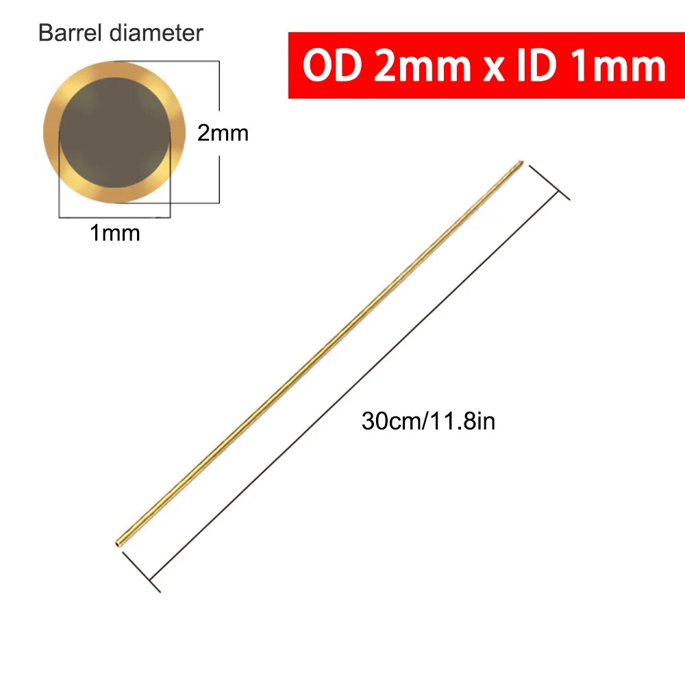 Латунная трубка OD 2mm ID 1mm, 30 см