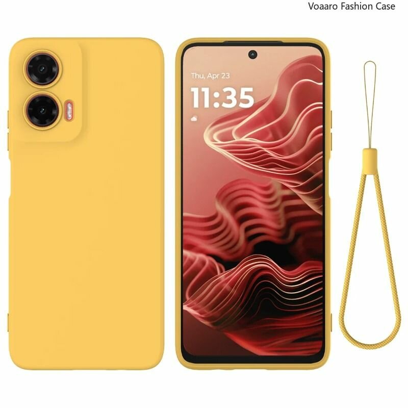 Мягкая жидкая силиконовая полная защитная основа для Motorola G35 Case для Motorola G35 Case противоударная крышка телефона с ремешком