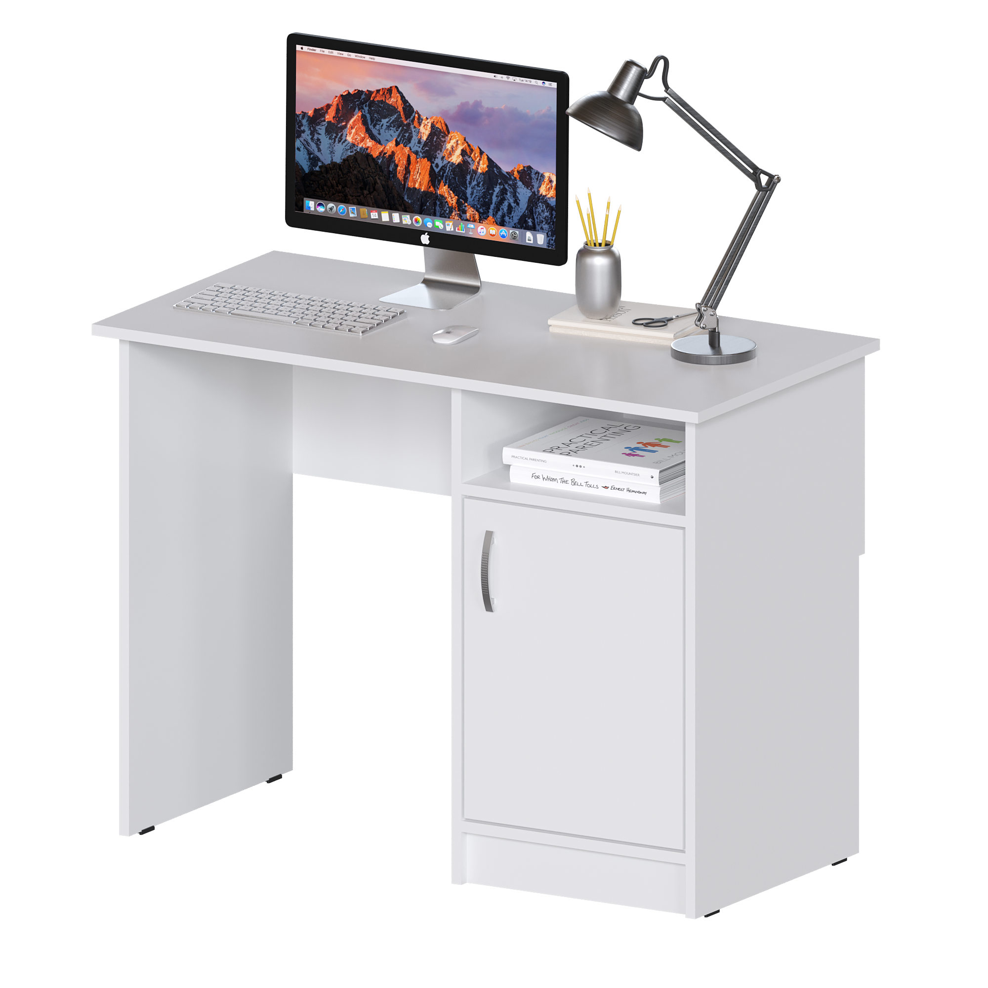 Стол письменный Хит-7, Ширина 120 см, Глубина 50 см, Высота 75 см, цвет: Белый