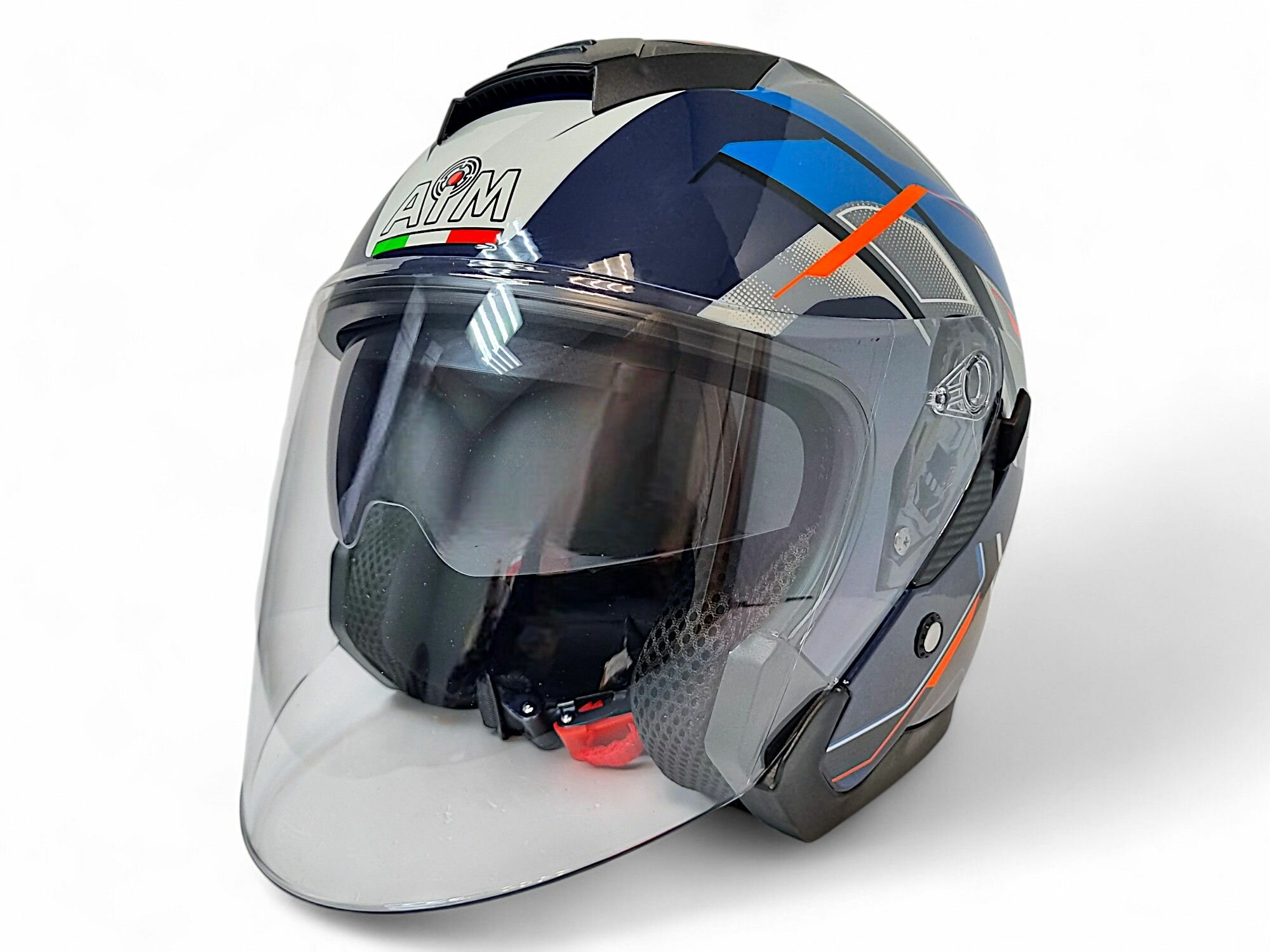 Мотошлем открытый AiM JK526 Blue/Red/Black, S