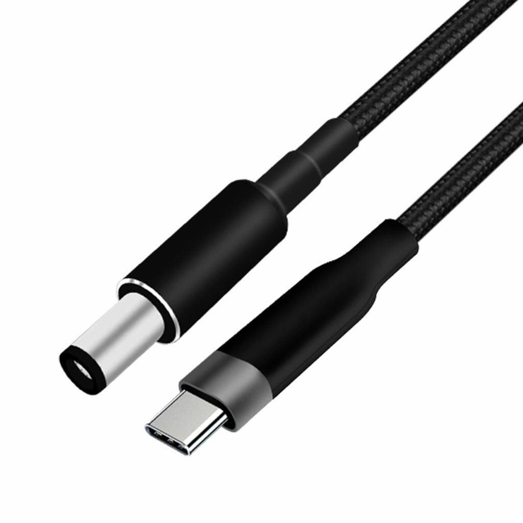 Кабель адаптера питания ноутбука USB C DC7,4x5,0 мм для ноутбуков, шнур 20 В, черный плетеный провод