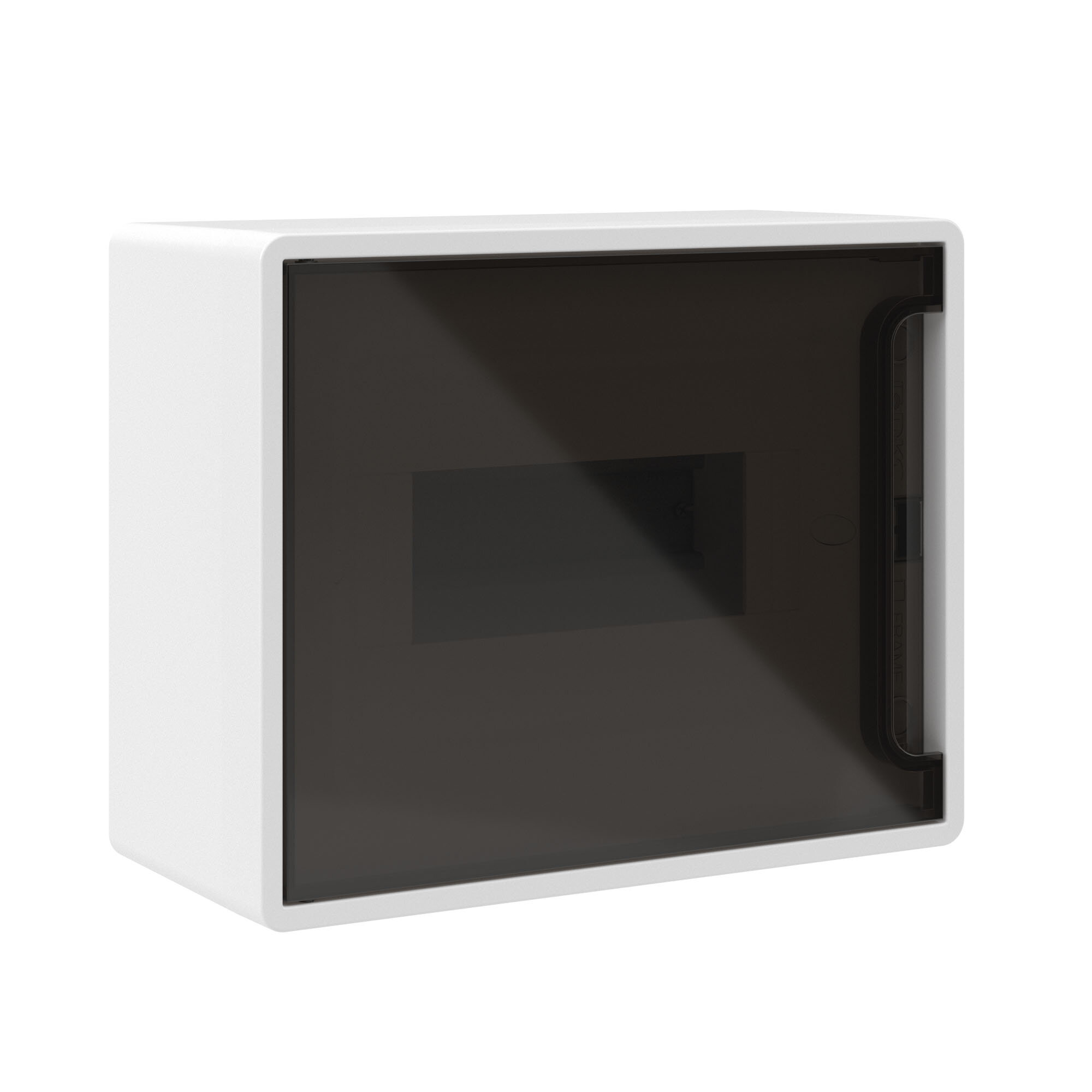 Щиток FRAME, 8 модулей, настенный, белый, тонированная дверца, с 2-мя шинами PEN