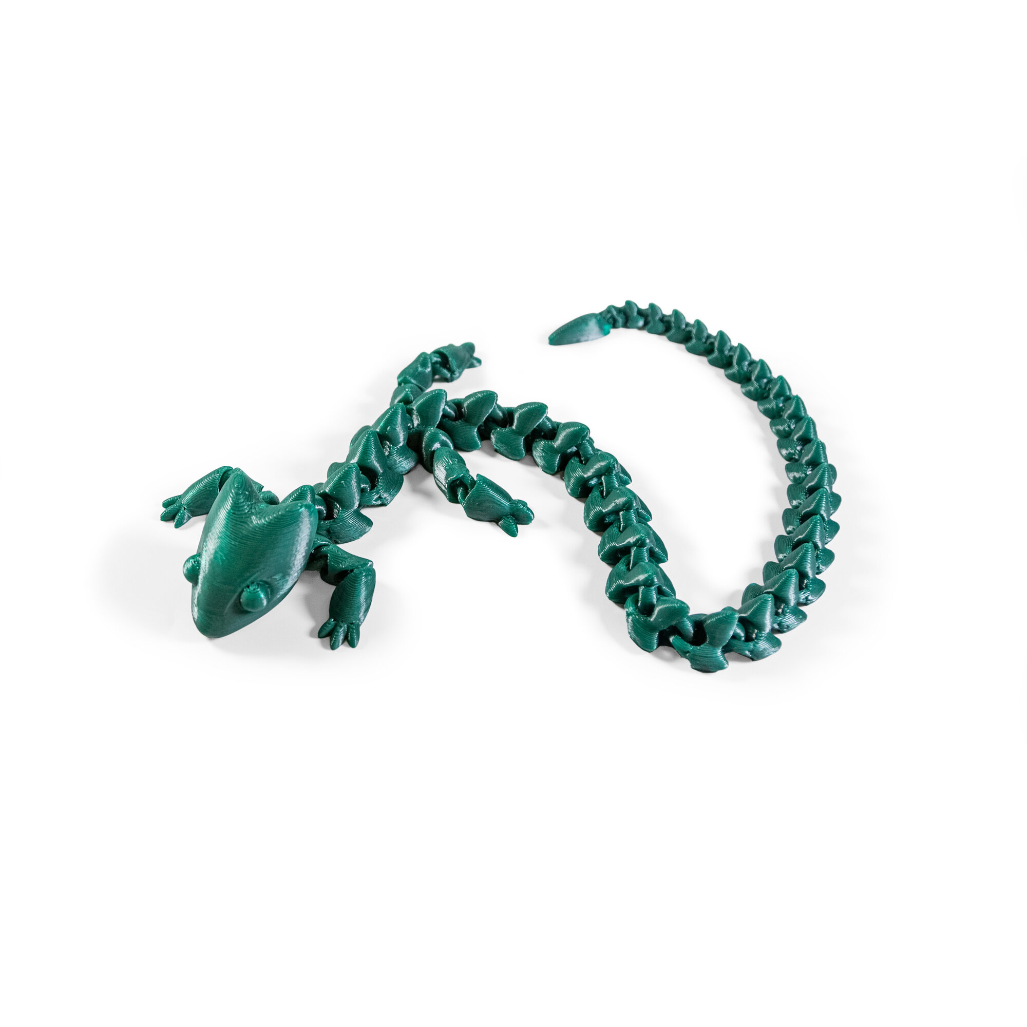 Игрушка-антистресс подвижная гибкая Ящерица-четки, 3D печать, 39см, зеленая