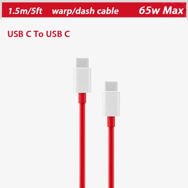 USB-C to USB-C кабель Warp/Dash, 1.5м (5ft), красный