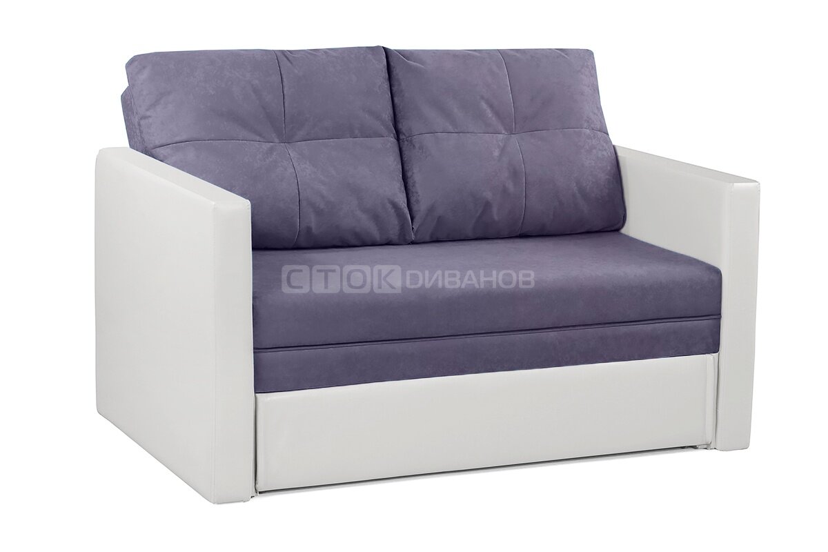 Диван Сток Диванов Альфа Violet сиреневый 140 см, механизм выкатной, с ящиком для хранения