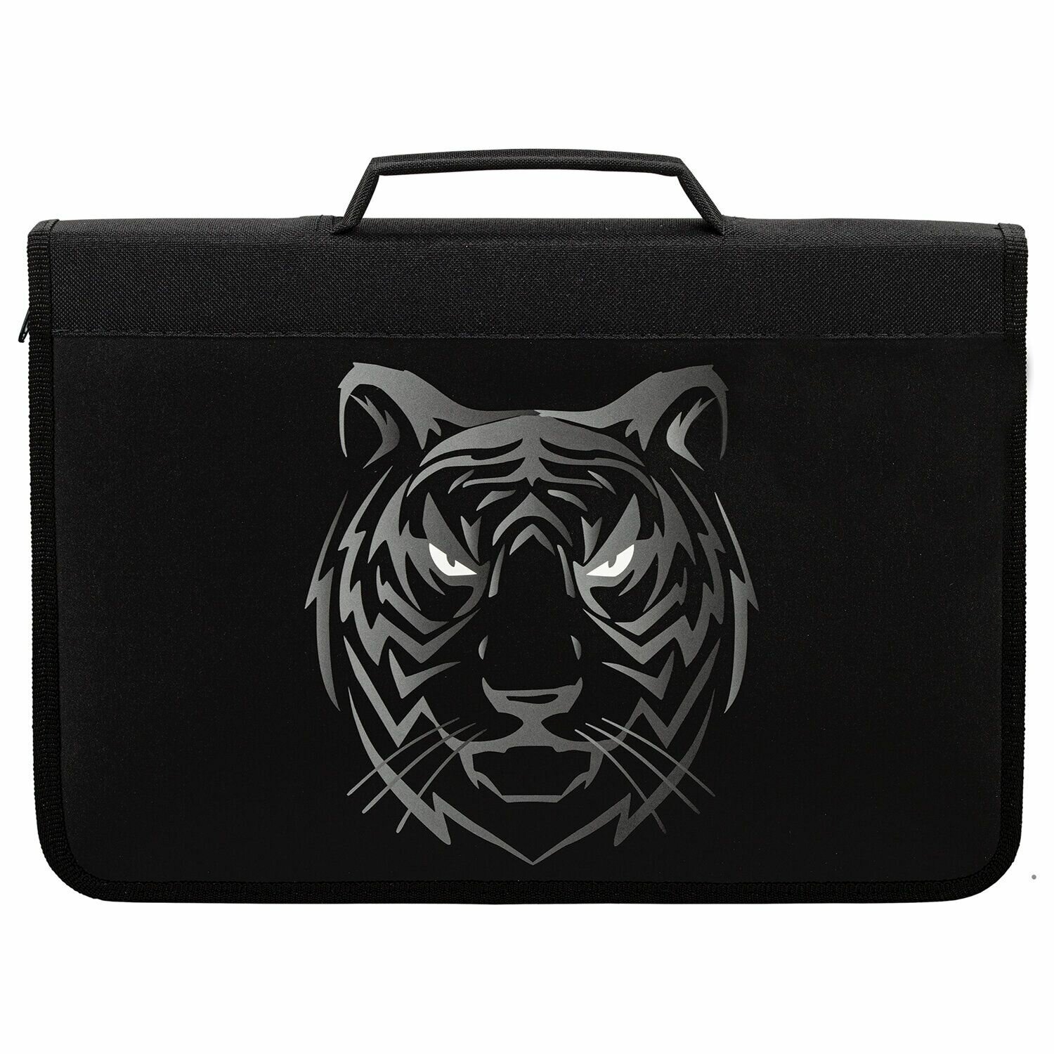 Папка для труда Brauberg на молнии, А4, с ручкой, 1 отделение, органайзер, "Tiger"