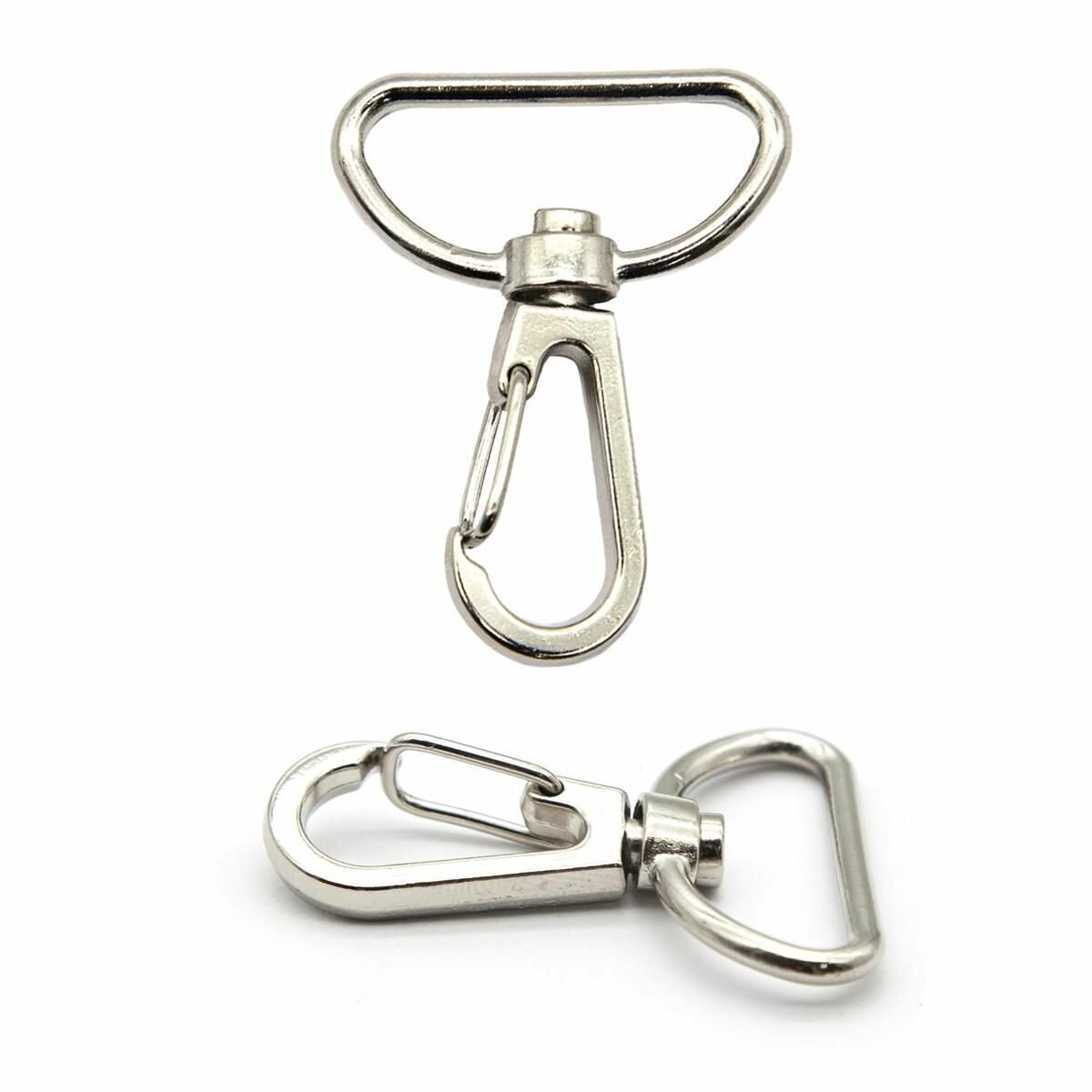 Карабины айрис С полукольцом, 25х40 мм, цвет Никель, 0325-0033, 20 шт