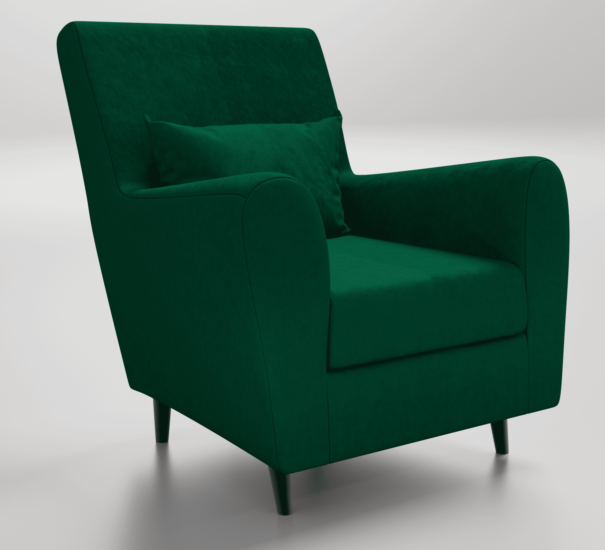 Кресло Либерти W&B, для отдыха, ткань: велюр, цвет: темно-зеленый