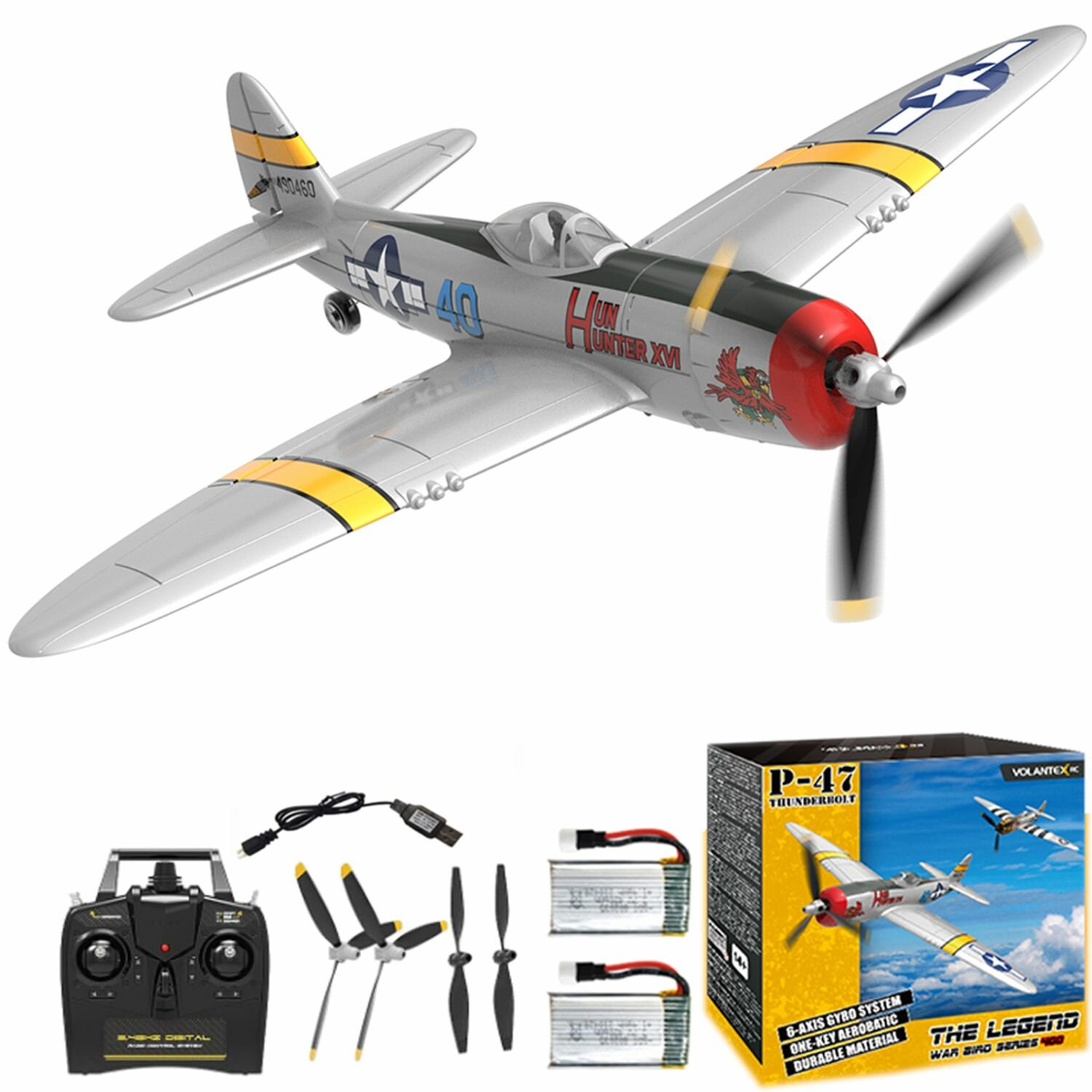 Самолет Volantexrc P47 RC, игрушечный пилотажный самолет 2.4G 4CH.