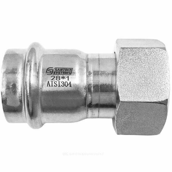 Пресс-муфта 22 х 3/4" ВР с накидной гайкой нержавейка SantechSystems 129-9071