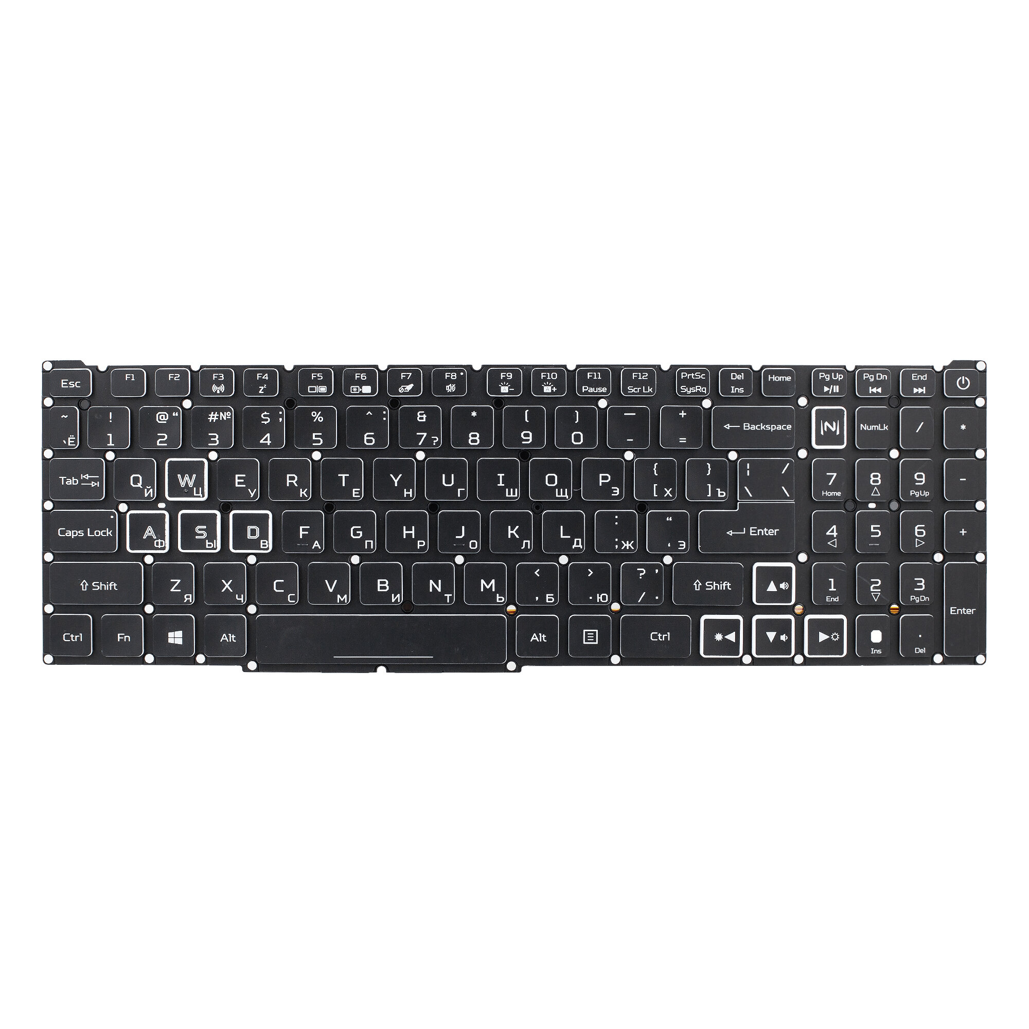 Клавиатура для Acer Nitro AN515-45 / AN515-56 / AN515-57 / AN517-41 / AN517-54 / Acer Predator Helios 300 (PH315-54) с RGB подсветкой