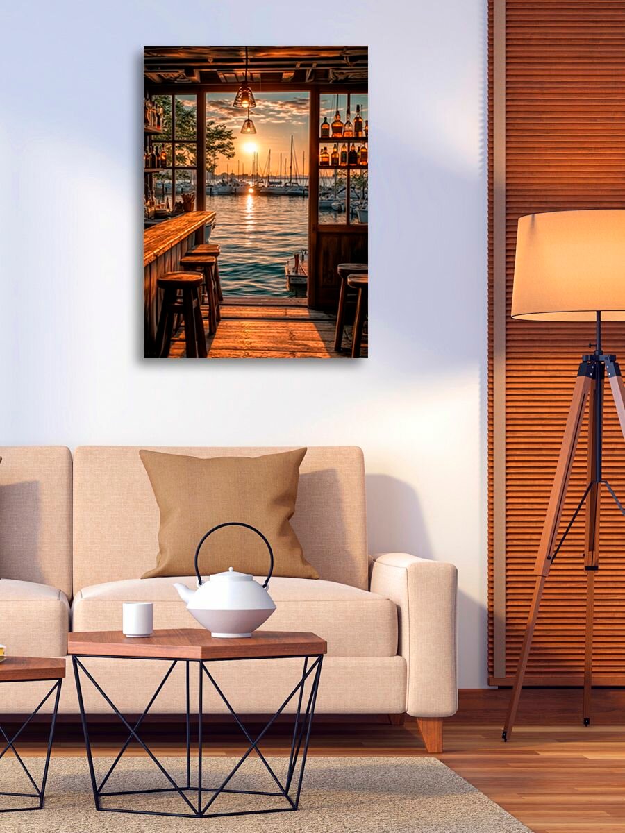 Картина на холсте LOFTime 50Х70 Окно с видом на пристань К-1434-5070