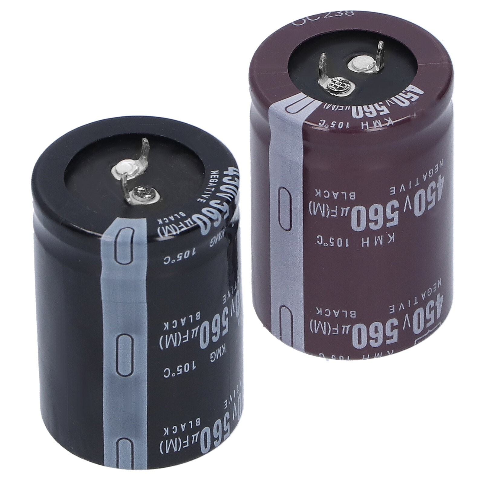 2 штуки Алюминиевые Электролитические Конденсаторы 450V 560μF 105℃ для Аудиоаппаратуры Светодиодных Энергосберегающих Ламп, Материал Алюминий, Размер Алюминиевого корпуса 35x50mm, Серия KMH, Для Фильтрации Куплинга Усилителей Автомобильной Техники