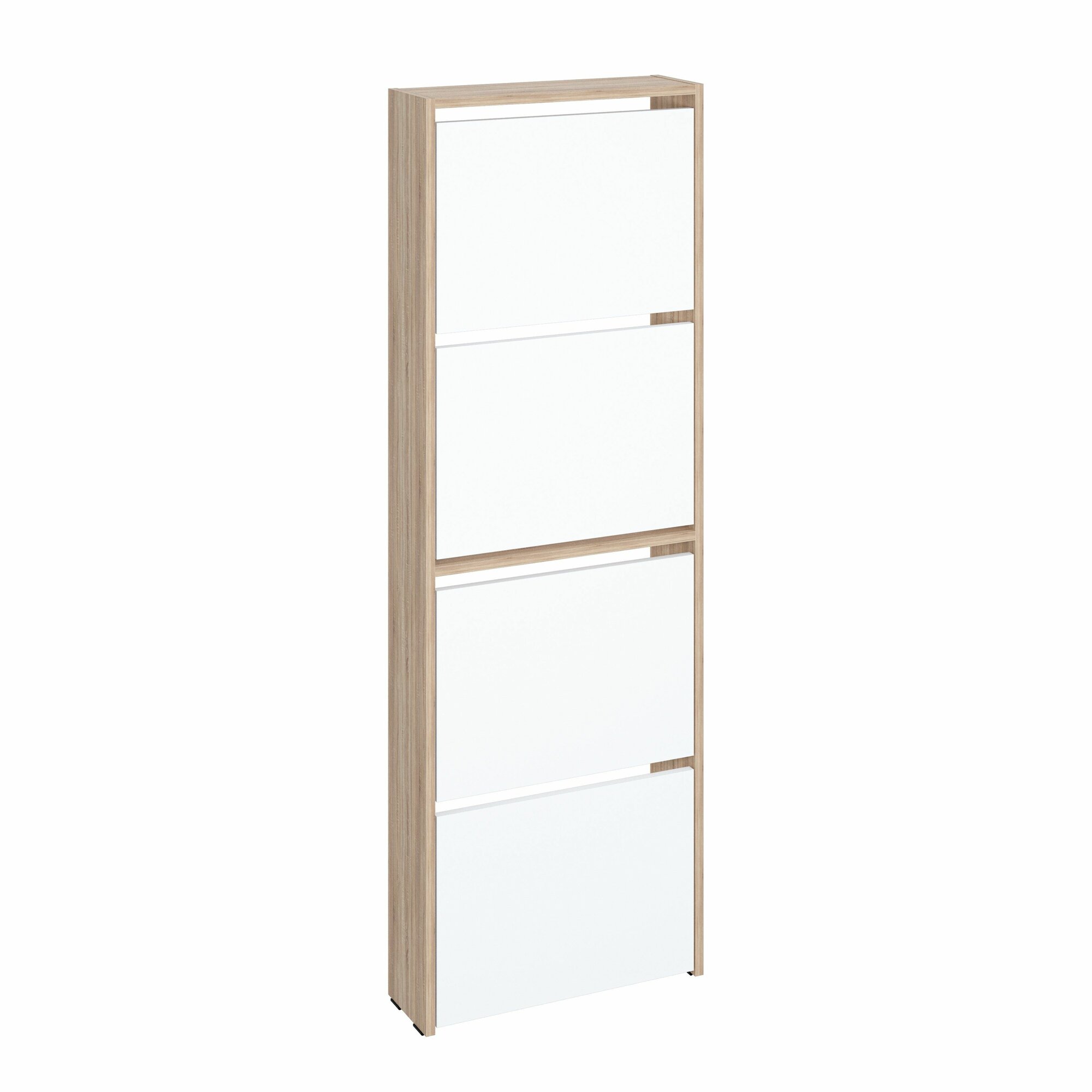 Обувница 4 секц лайт Дуб Сонома / Белый/МК (Атмосфера)