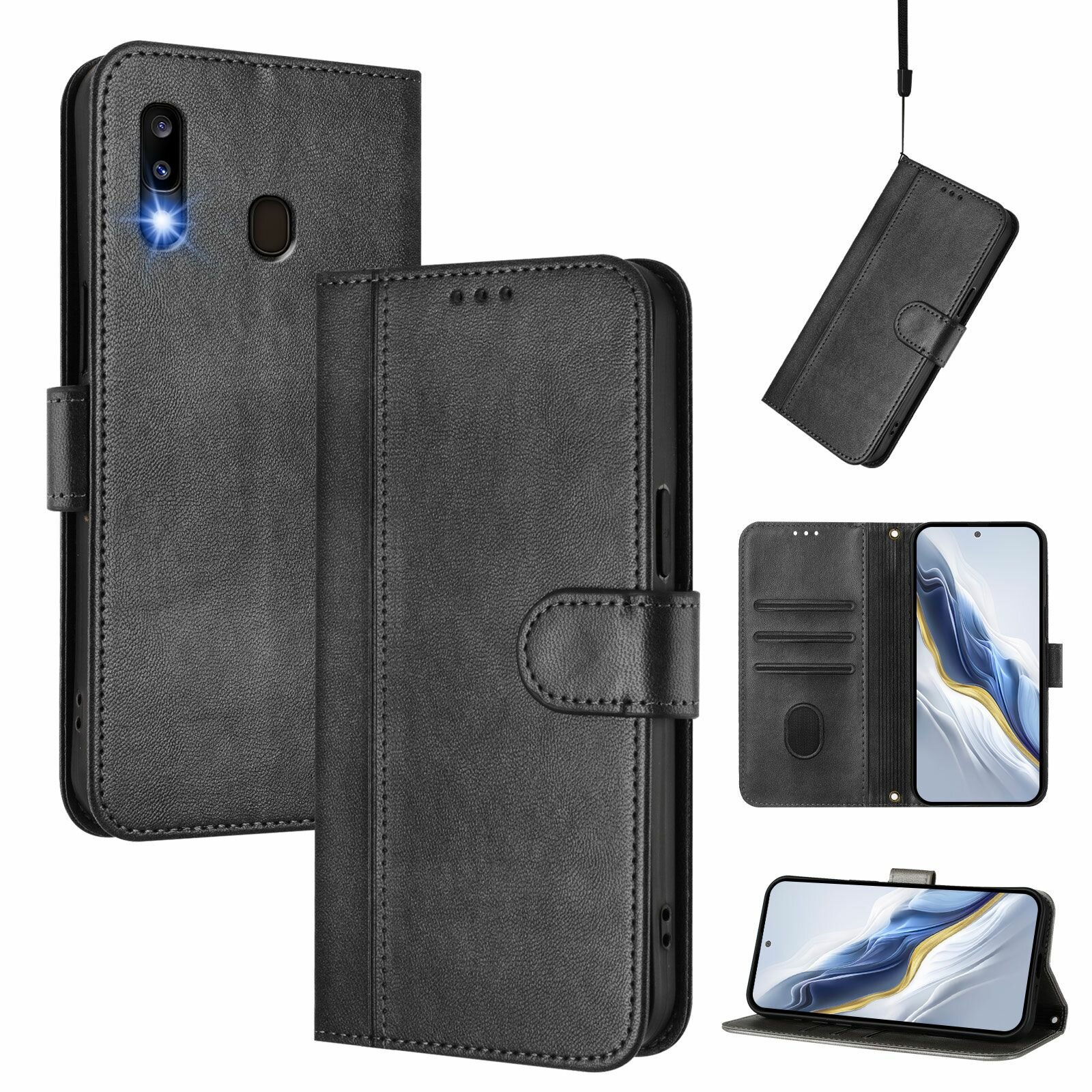 Модный кожаный чехол для Samsung Galaxy A20/A30/M10S(Самсунг Галакси А20/А30/М10С), защитный чехол-кошелек для телефона, чехол-книжка с держателем для карт с магнитной застежкой.