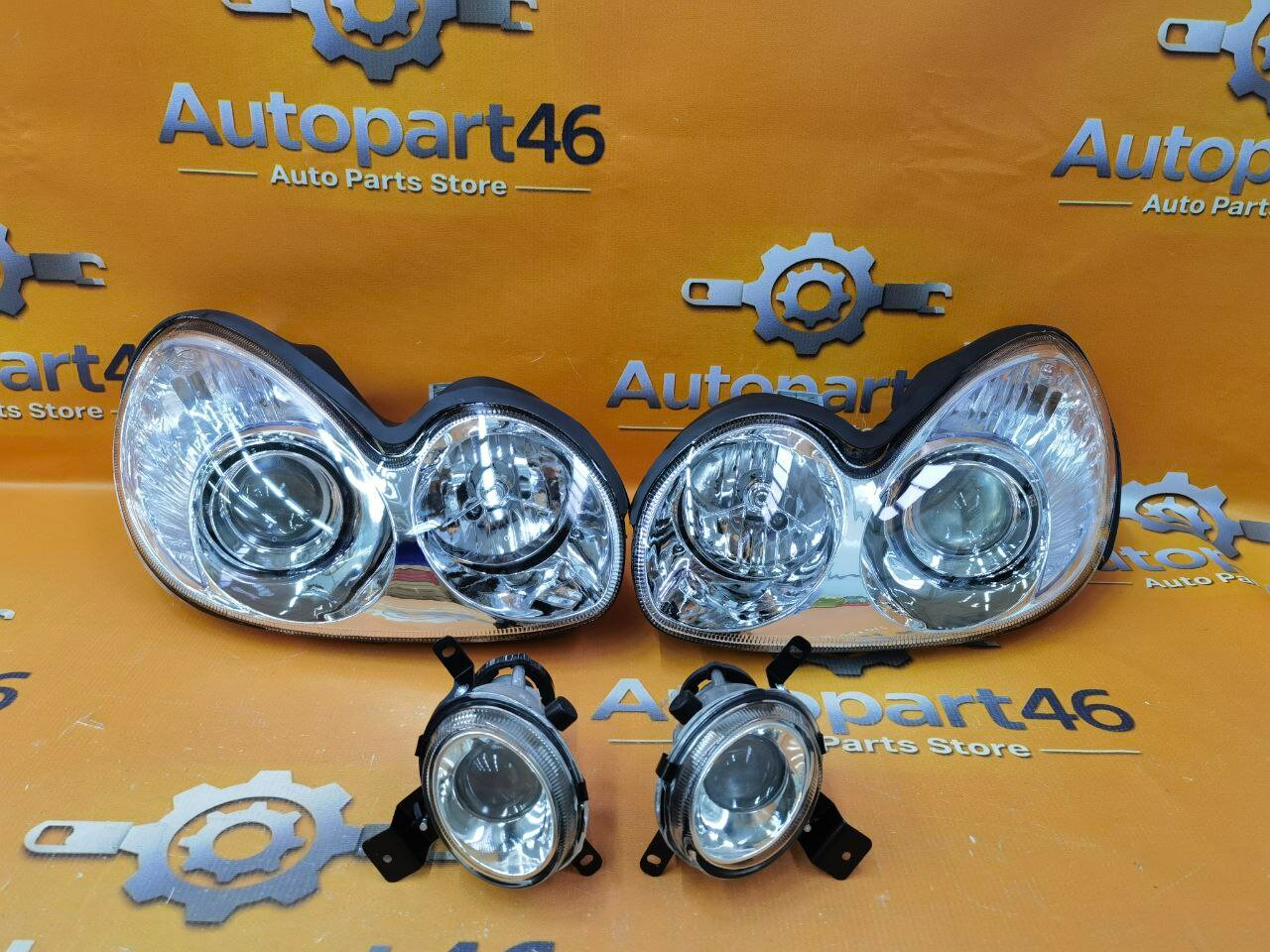 Фары левая и правая хендай соната и туманки EF 4 Hyundai Sonata 4 тагаз c 2001 по 2011 год комплект на две стороны