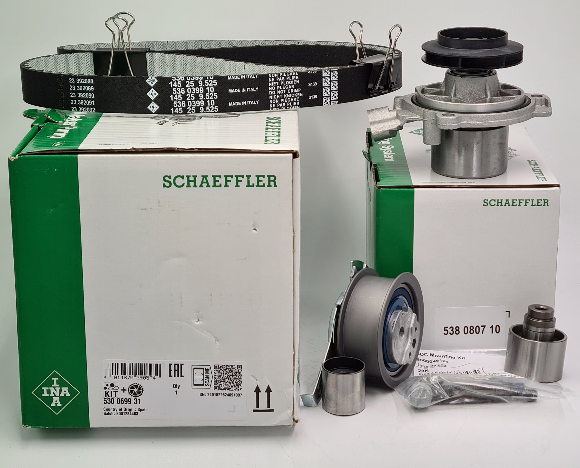 Комплект ГРМ INA 530069931 ( 530 0699 31 ) - ремень ГРМ, Ролики, Водяной насос для MAN, VOLKSWAGEN