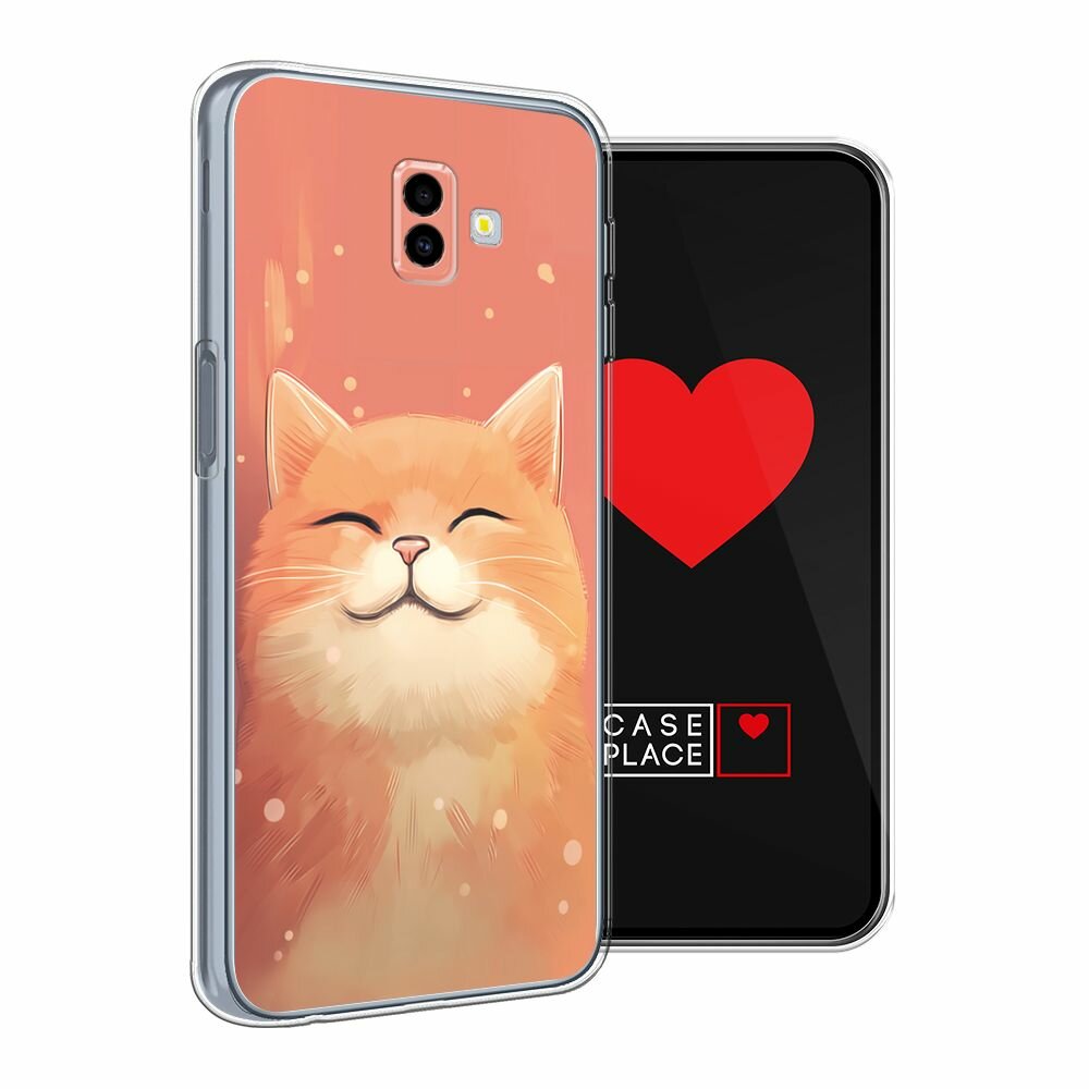 Чехол на Samsung Galaxy J6 + / Самсунг Галакси J6 Плюс 2018 с принтом "Довольный рыжий котик" — фото 1