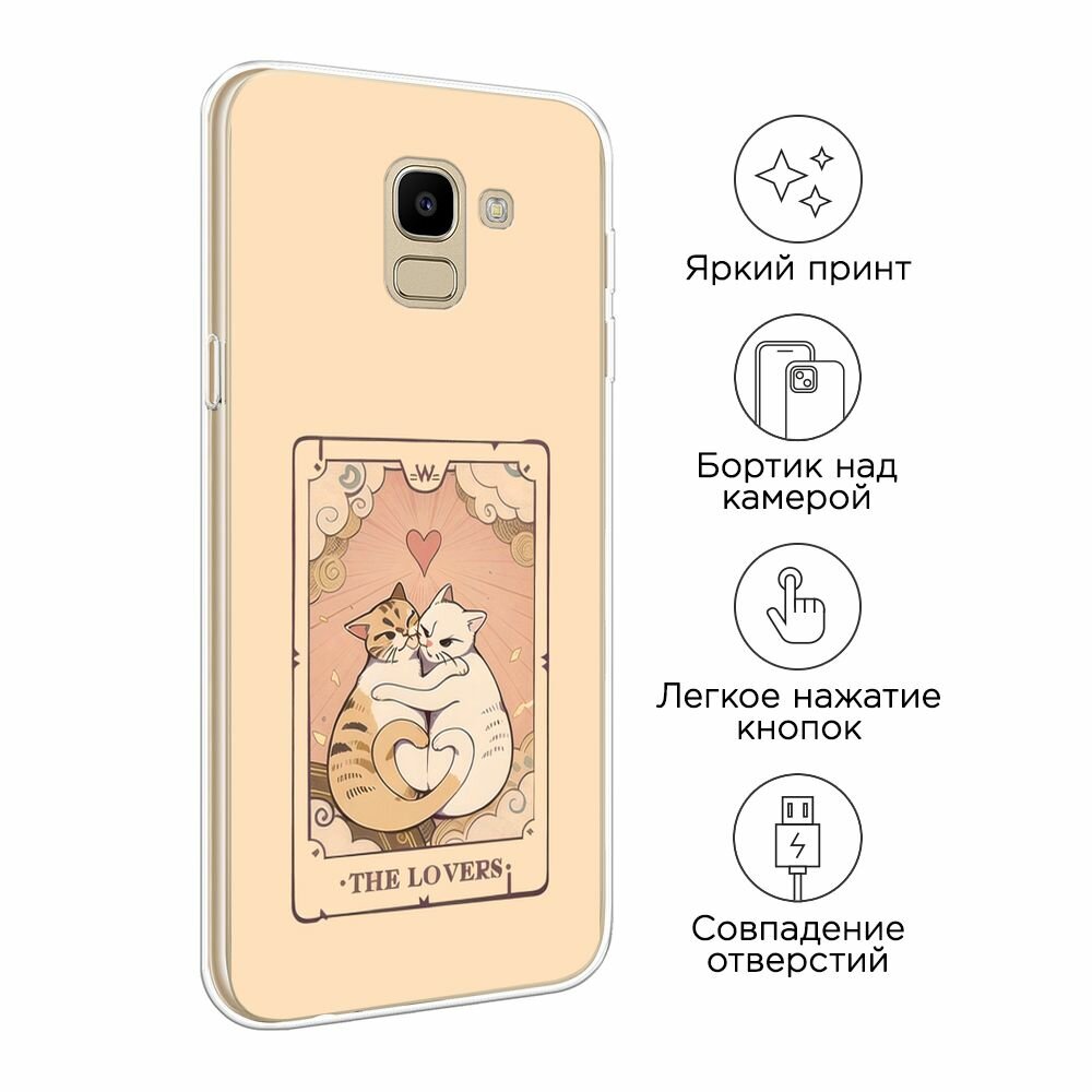 Чехол на Samsung Galaxy J6 2018 / Самсунг Галакси Джей 6 2018 с принтом "The lovers cats 1 - 14 февраля" — фото 1