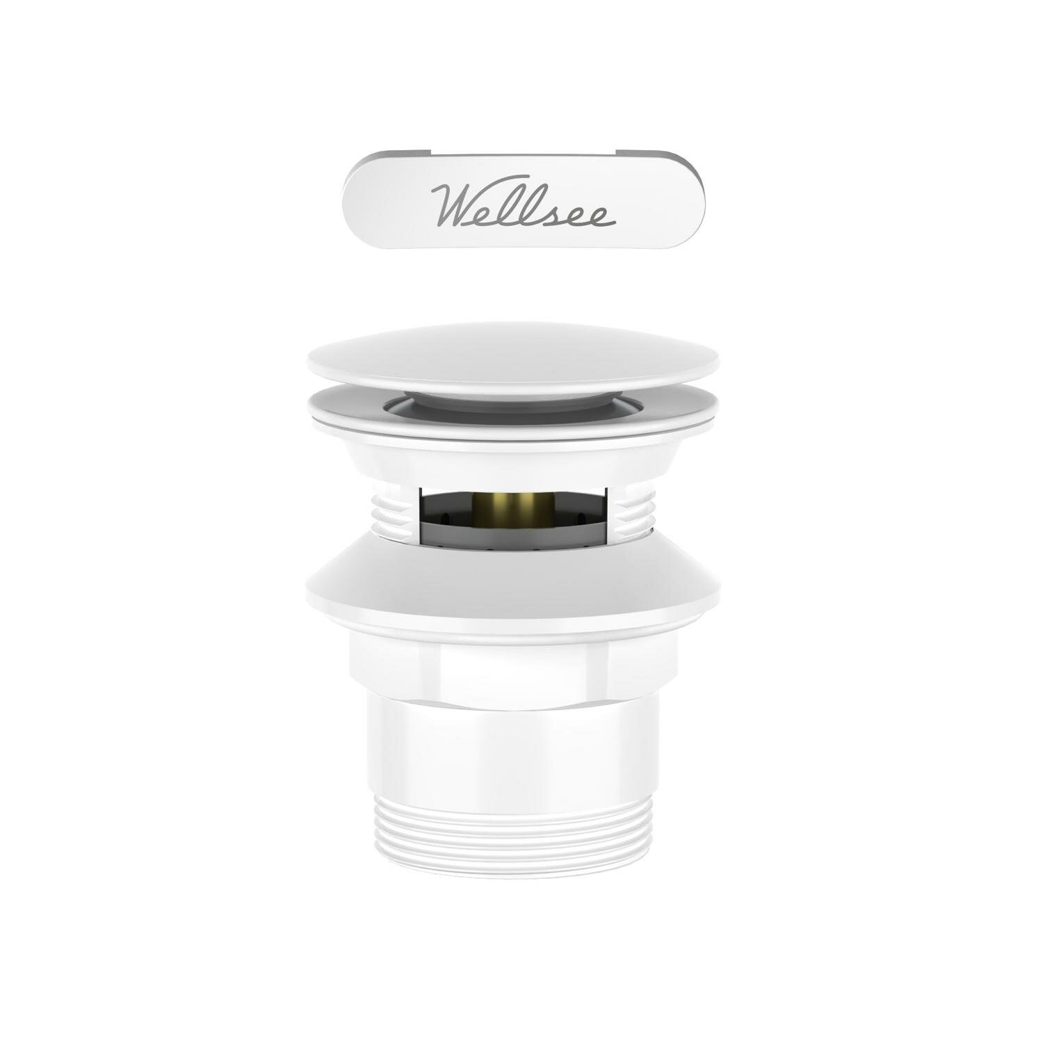 Слив-перелив Wellsee Useful Extras 231927000 click-clack цвет Белый глянцевый