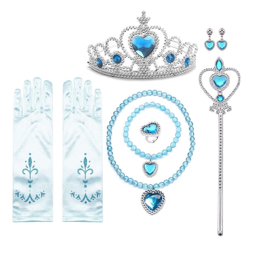 Набор Аксессуаров Принцессы Для девочек, Аксессуар Для Наряжания Одежды с Перчатками, Повязкой На Голову, Волшебной Палочкой для Косплея, Вечеринок по Случаю Дня Рождения