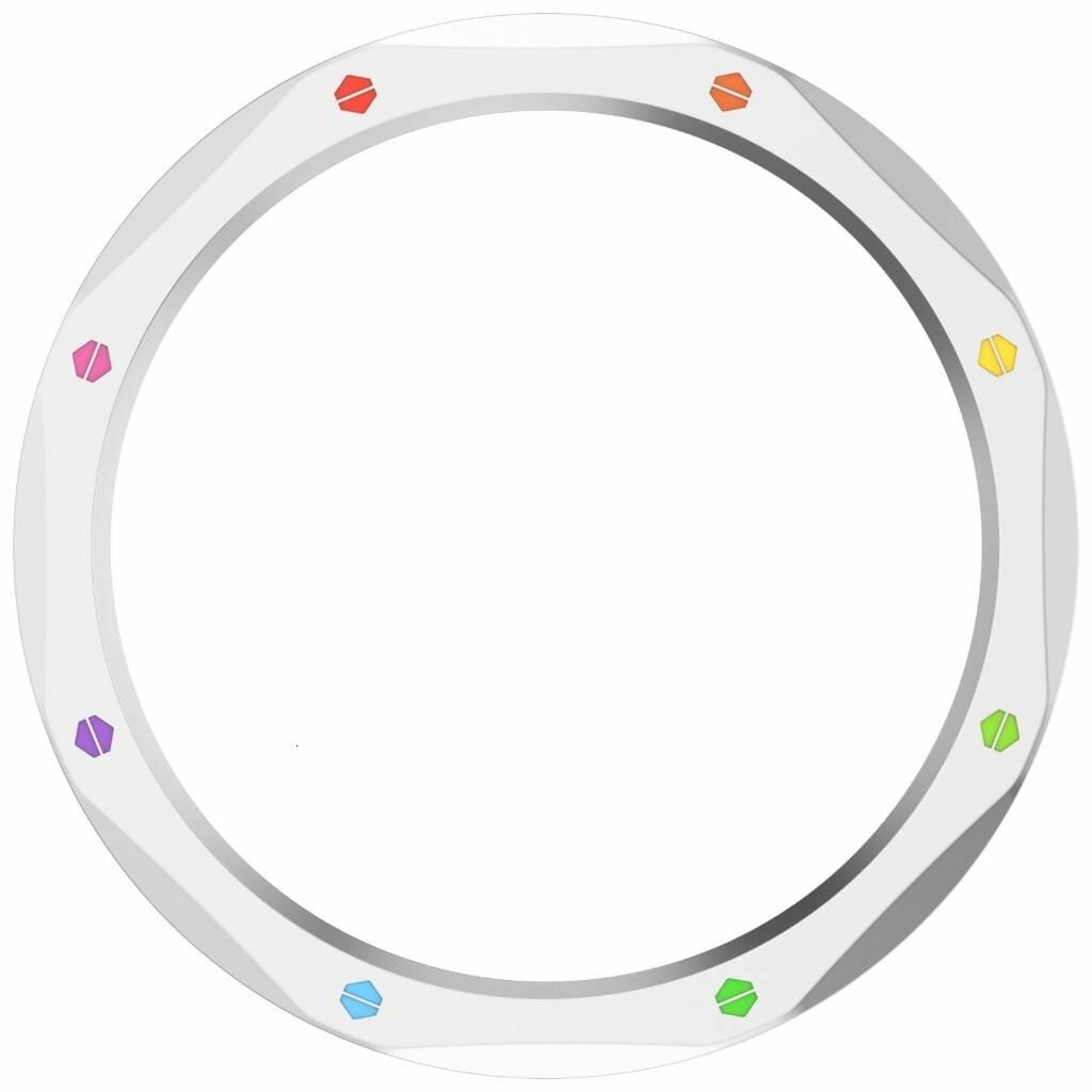 Стальной безель для умных часов 47 мм, Белая радуга