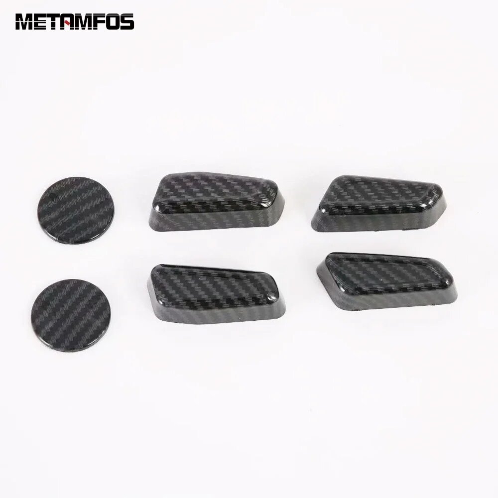 Автомобильные аксессуары для Hyundai Sonata 2019-2021 2022 2023 2024 из углеродного волокна внутреннее сиденье регулируемая ручка кнопка Крышка отделка стикер Carbon Fiber Style