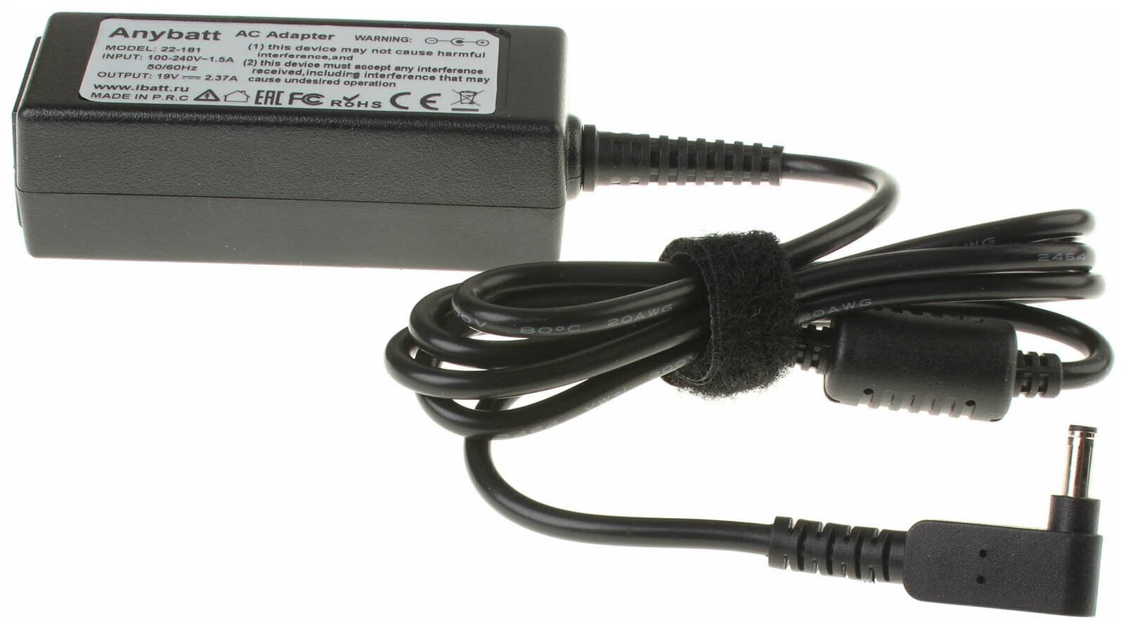 Блок питания Anybatt 22-U1-181 19V 2,37A, 45W, 4.0*1.3 mm для Asus Zenbook UX32A, Zenbook Prime UX31A, Zenbook Prime UX21A, X553MA, 90NB04X1-M13210, X553MA, X200M, X200MA, X201E, X102BA, F553MA, VivoBook S200E, P553MA, X453MA,