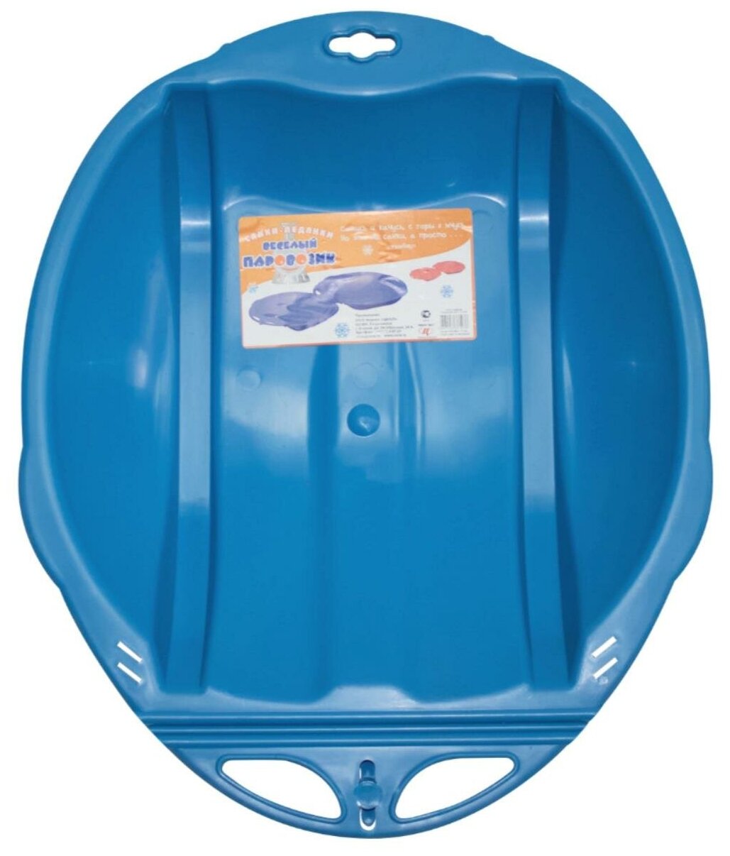 Ледянка RTS "Весёлый паровозик", пластик, 50 см х 41 см, синяя