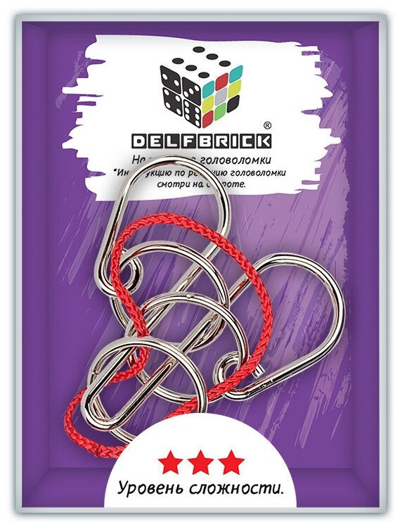 DELFBRICK DLM-43 Металлическая головоломка Бык, 4 элемента, развивает логику и внимание