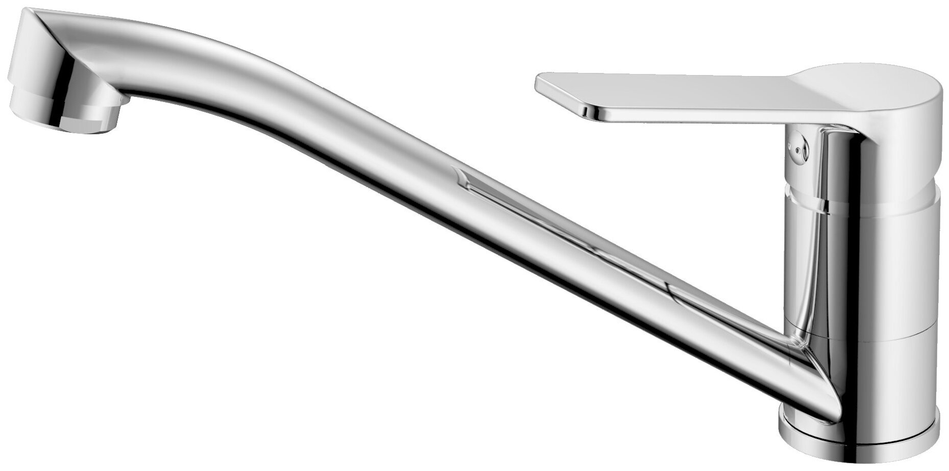 Смеситель для кухни / кухонной мойки/ раковины с поворотным изливом RUSH Haiti (HA1935-25), рычажный, латунь, хром, гарантия 5 лет